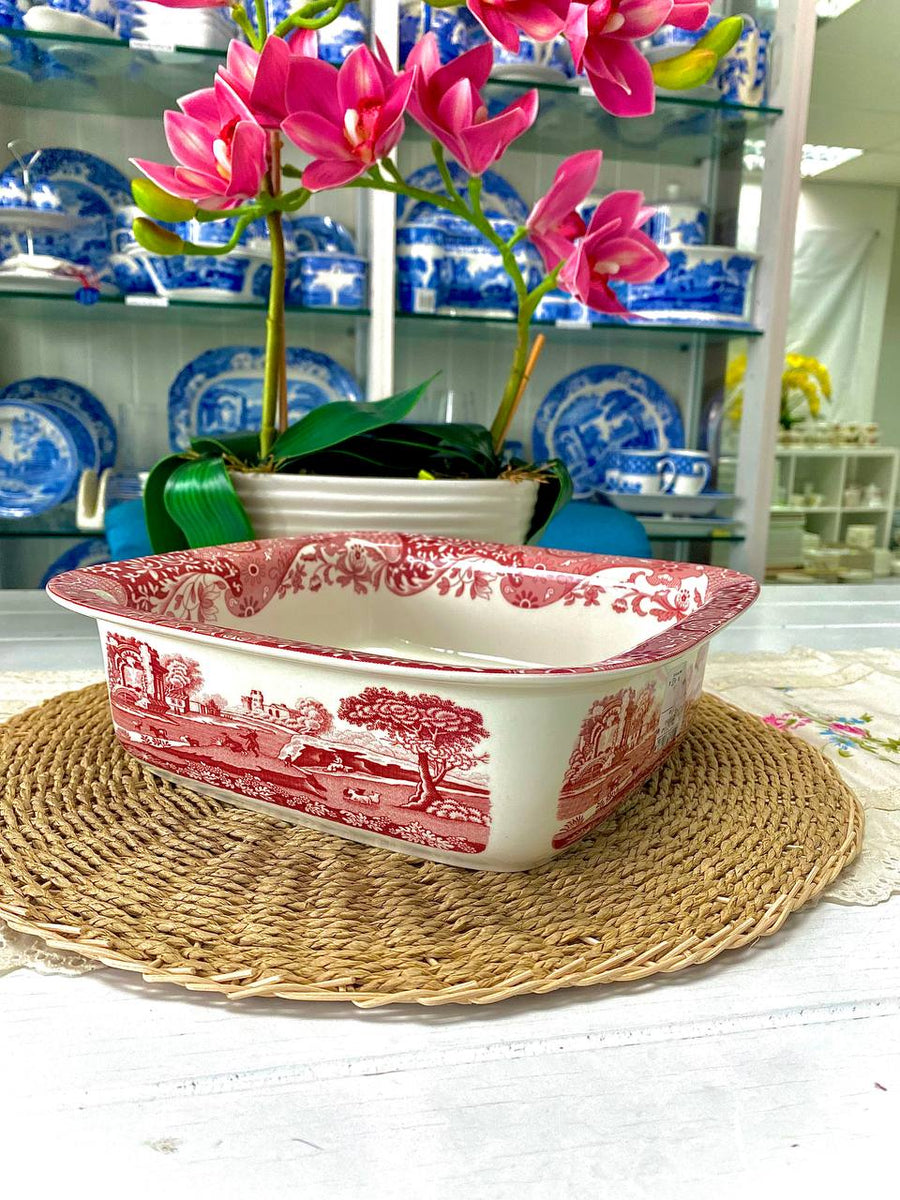 Spode Cranberyy Italian Square Dish 10 Inch – Portmeirionz